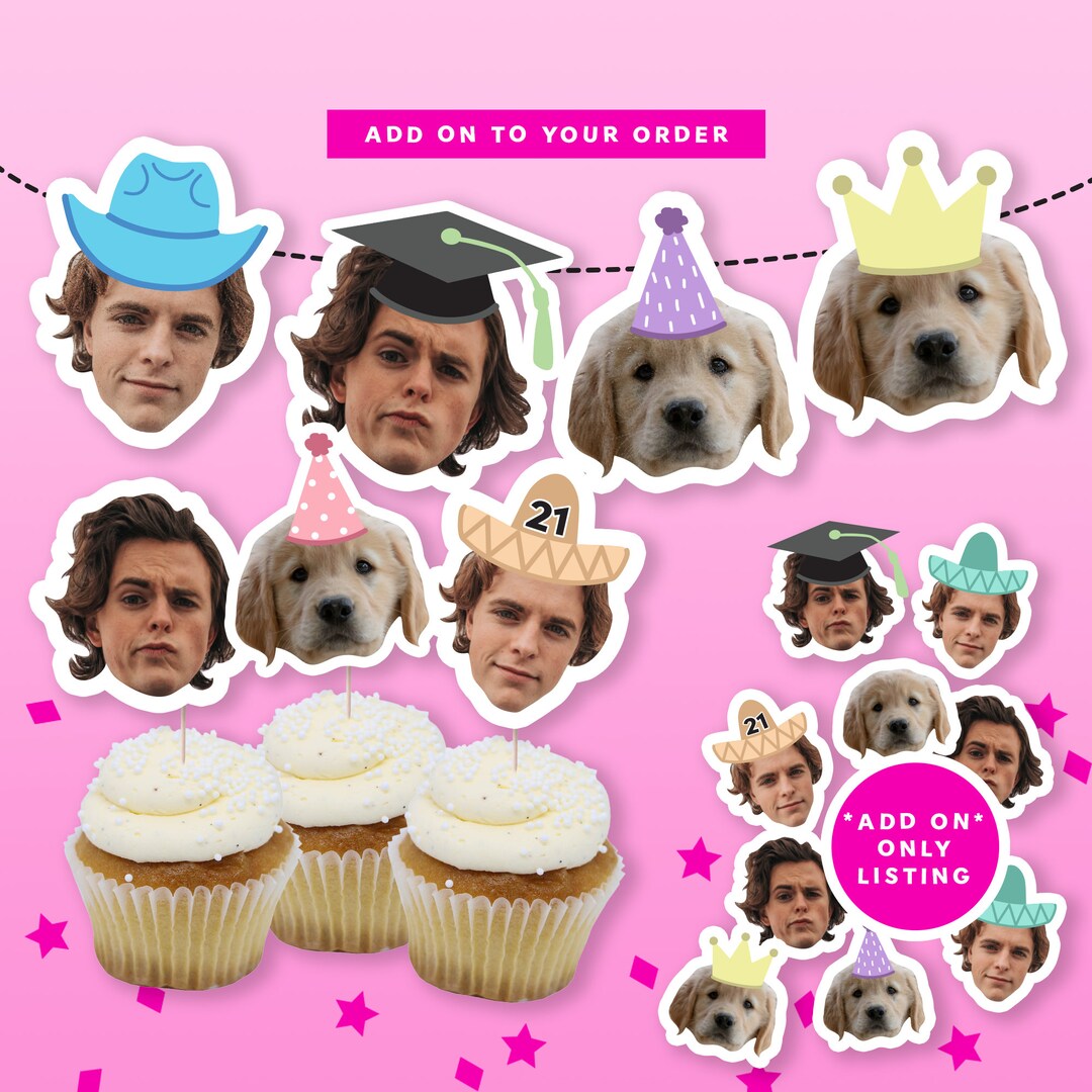 Add on Custom Face Photo Digital Download Garland / Printable Party ...