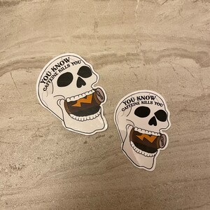 Caffeine Skull Funny Sticker, Energy Drink, Skull, Horror, Undead ...