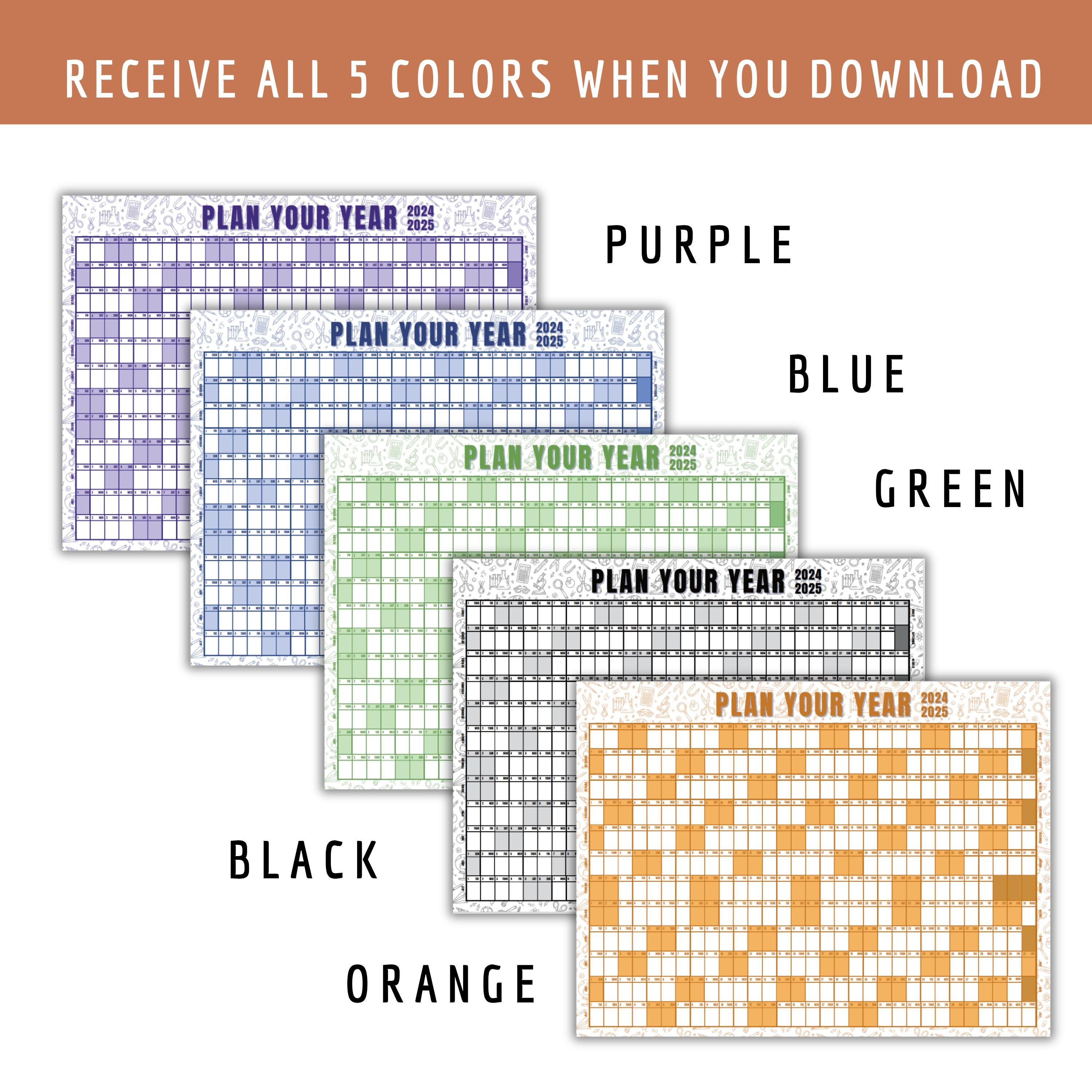 Huge 2024-2025 Calendar | August - July | Big Academic Wall Calendar ...