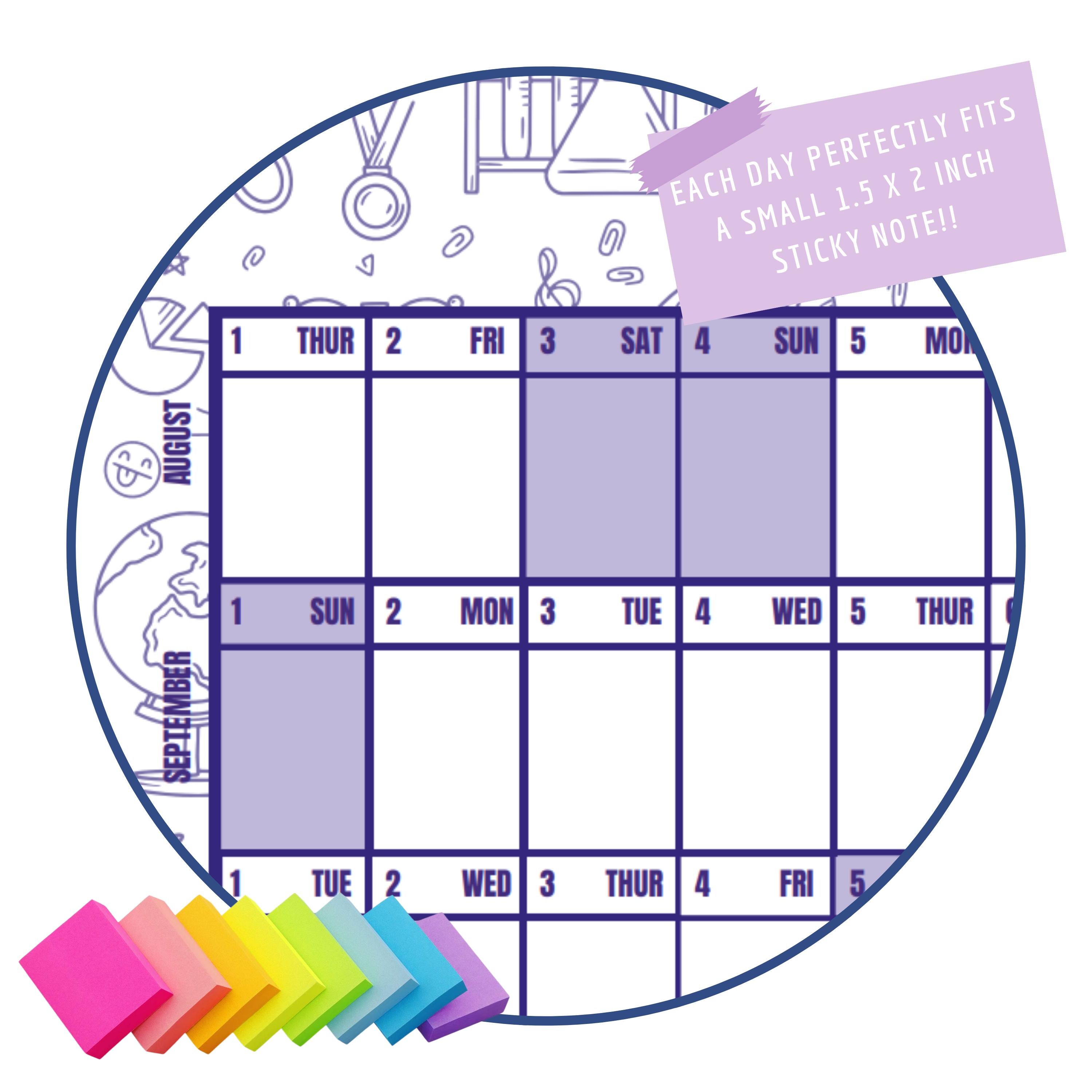 Huge 2024-2025 Calendar | August - July | Big Academic Wall Calendar ...