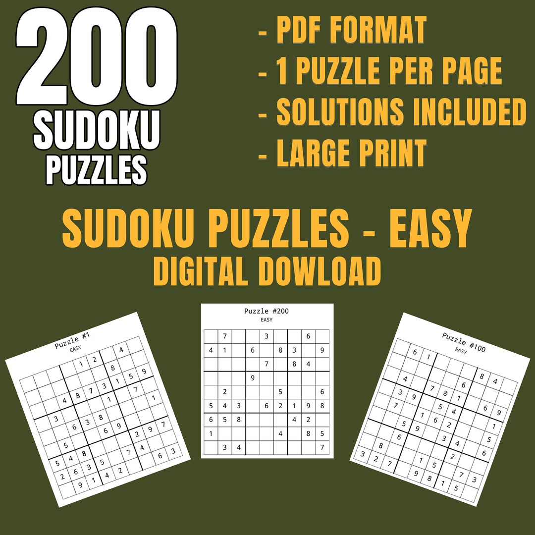 Sudoku Puzzle Digital, Sudoku Puzzle, Sudoku Gift, Puzzle Lover Gift ...