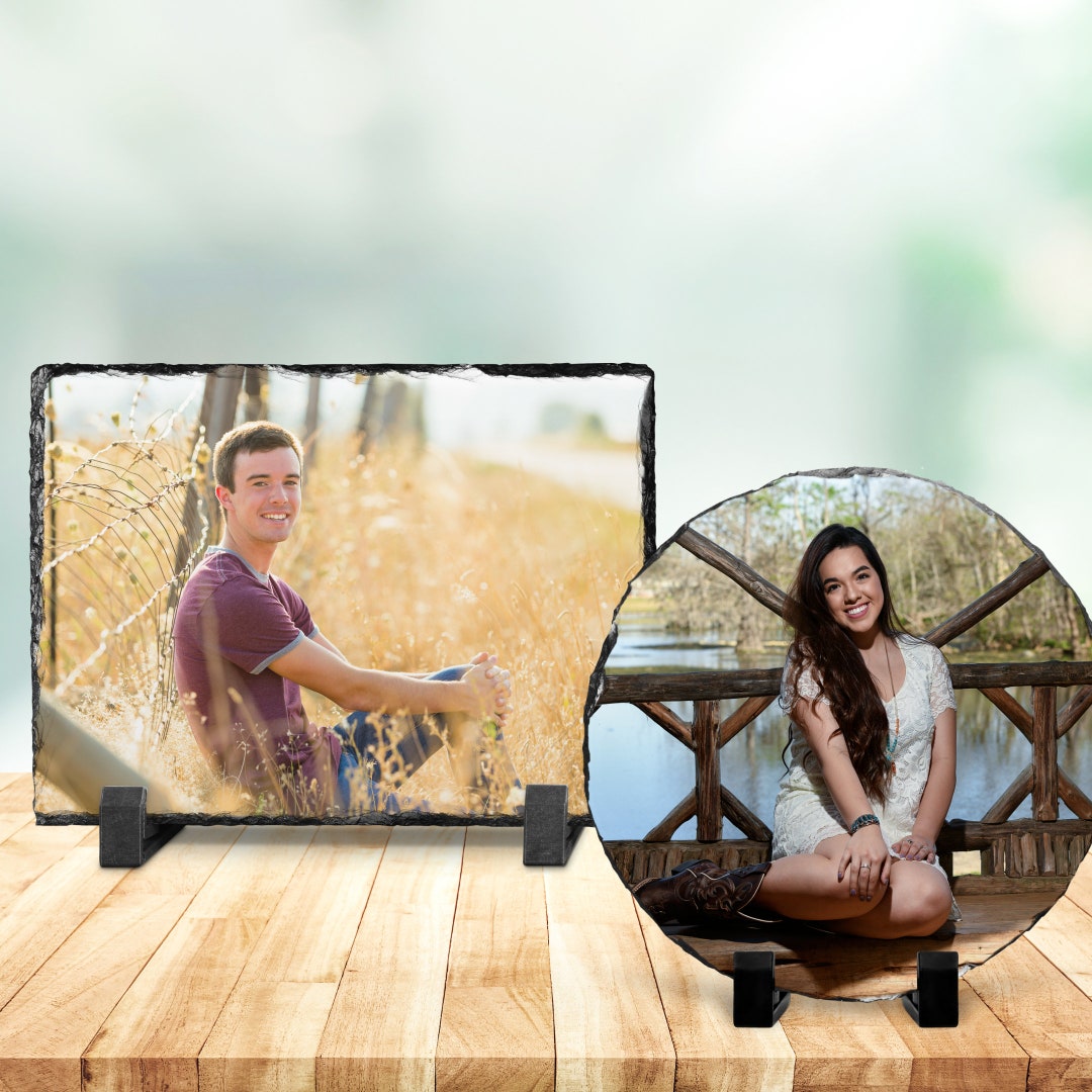 Graduation Photo Slate - PERSONALIZED Photo on Rock Slate Makes ...