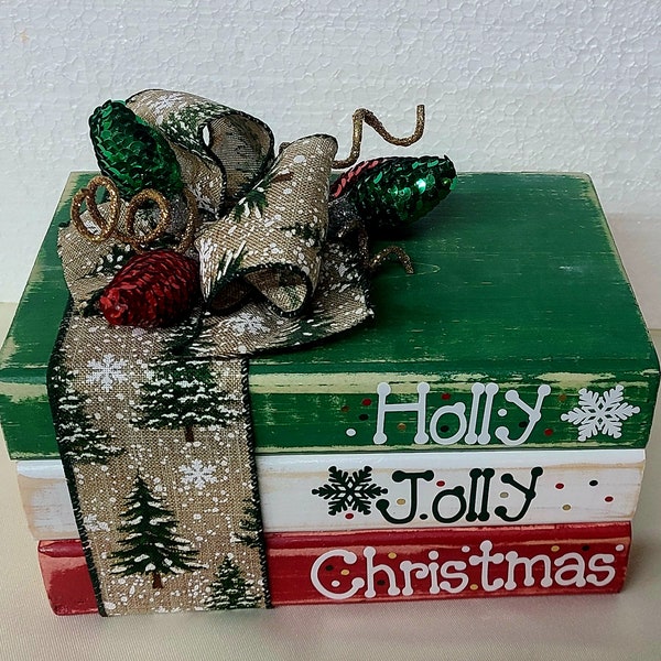 Wooden Christmas Books - Etsy