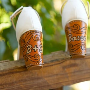 Customizable Hand-tooled Leather High Heels - Etsy