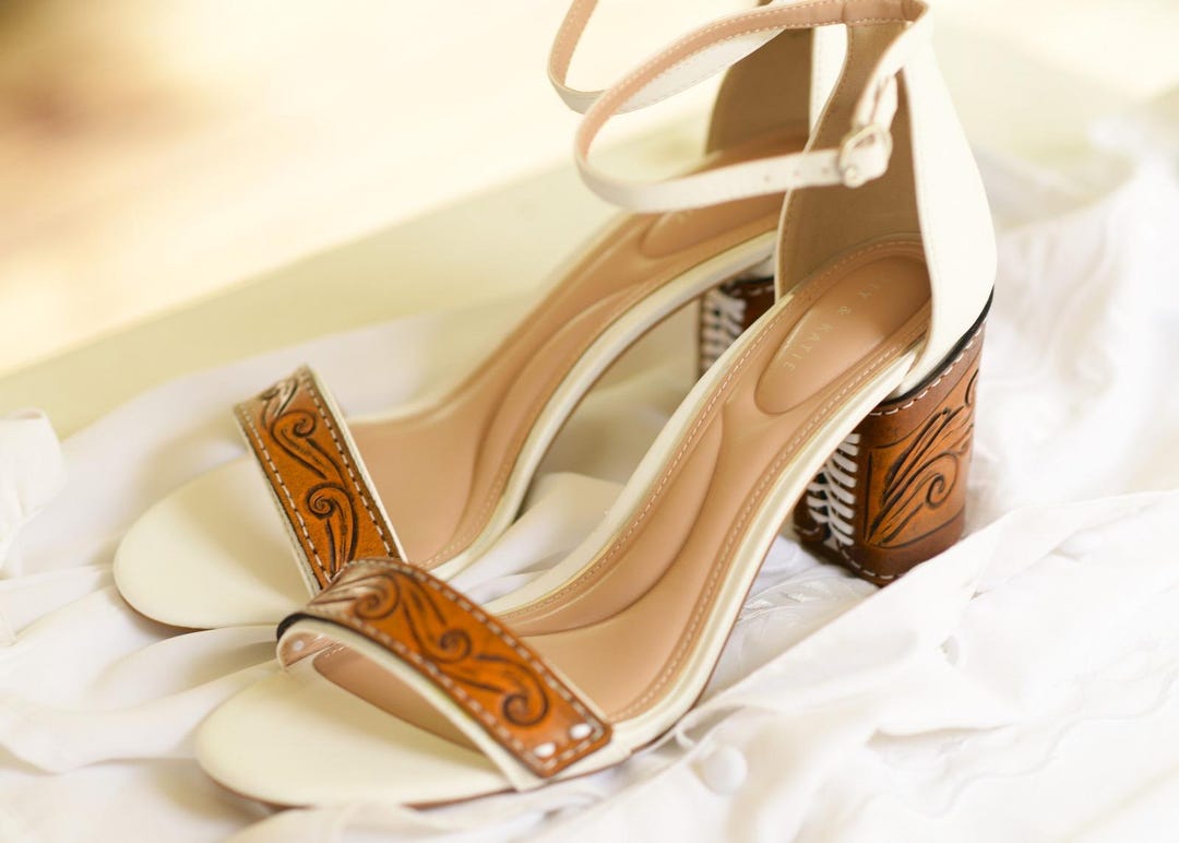 Customizable Hand-tooled Leather High Heels - Etsy