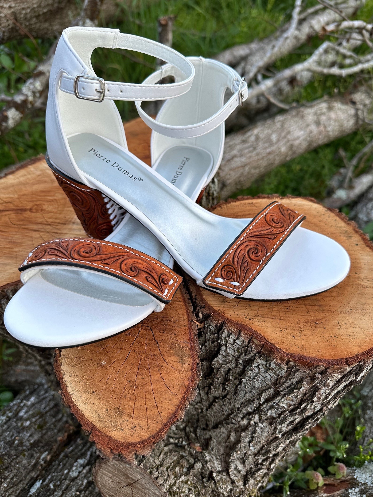 Customizable Hand-tooled Leather Wedding Shoes - Etsy