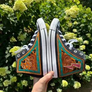 Customizable Hand-tooled Leather on Converse - Etsy