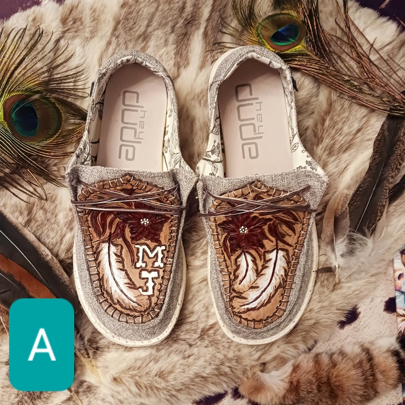 Customizable Leather Hey Dudes women's - Etsy