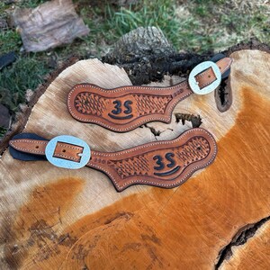Customizable Hand-tooled Leather Spur Straps - Etsy