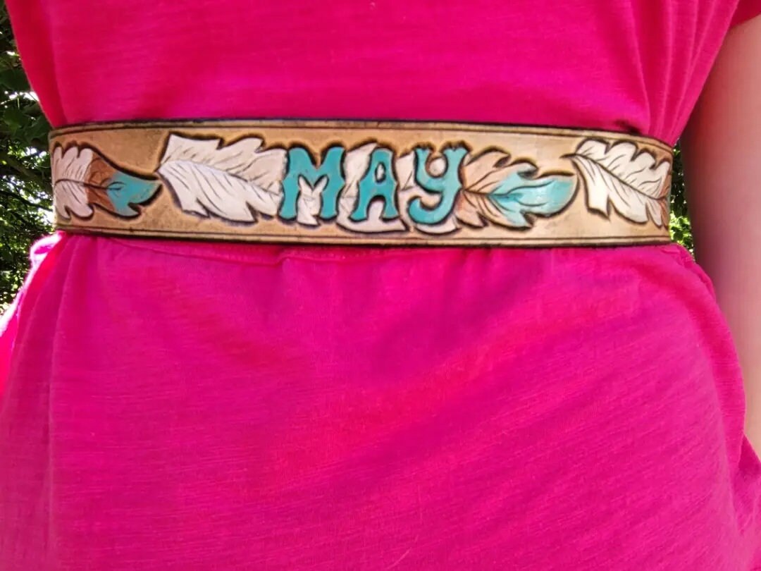 Customizable Hand-tooled Leather Belts - Etsy
