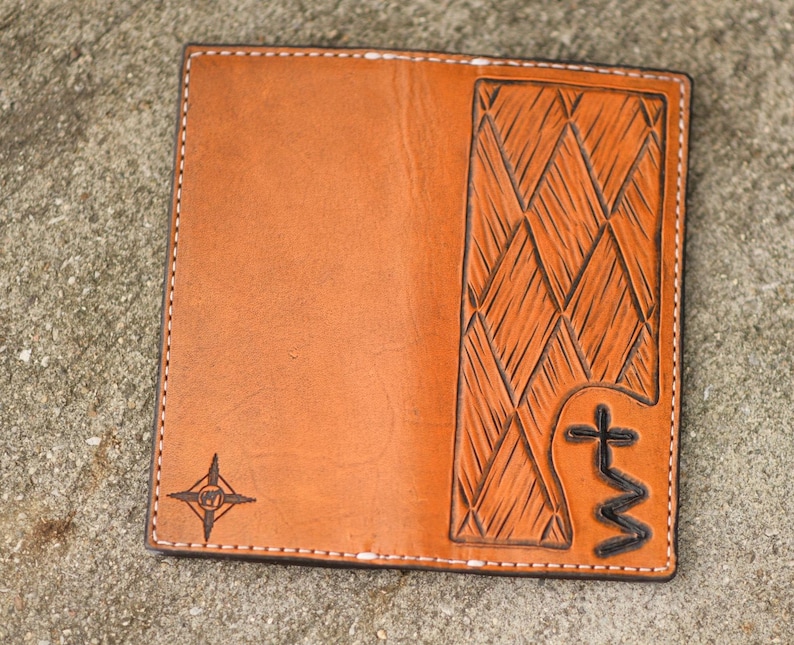Customizable Hand-tooled Leather Checkbook Cover - Etsy