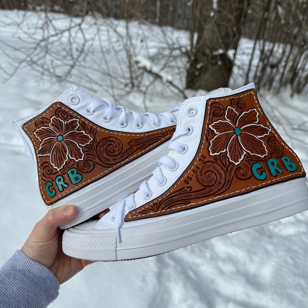 Tooled Leather Shoes - Etsy