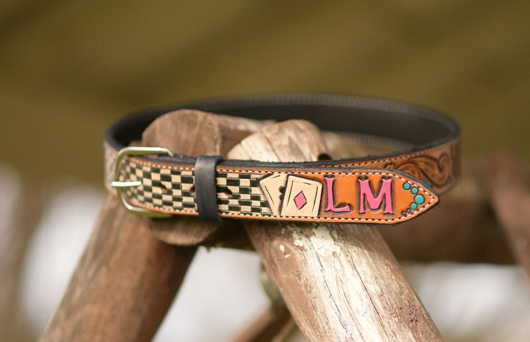 Customizable Hand-tooled Leather Belt - Etsy