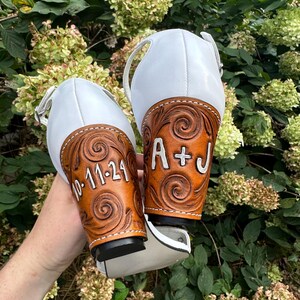Customizable Hand-tooled Leather High Heels - Etsy