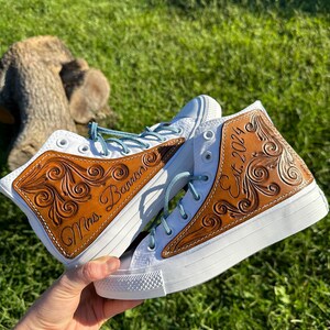 Customizable Hand-tooled Leather on Converse - Etsy