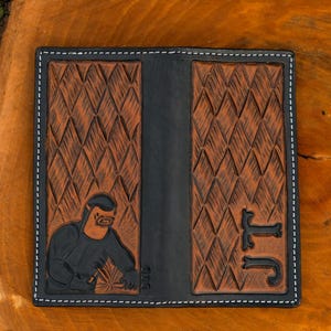 Customizable Hand-tooled Leather Roper Wallet - Etsy