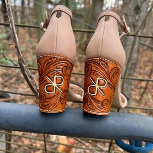 Customizable Hand-tooled Leather High Heels - Etsy