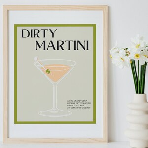 Martini Print Set of Two, Dirty Martini Art, Espresso Martini Poster ...