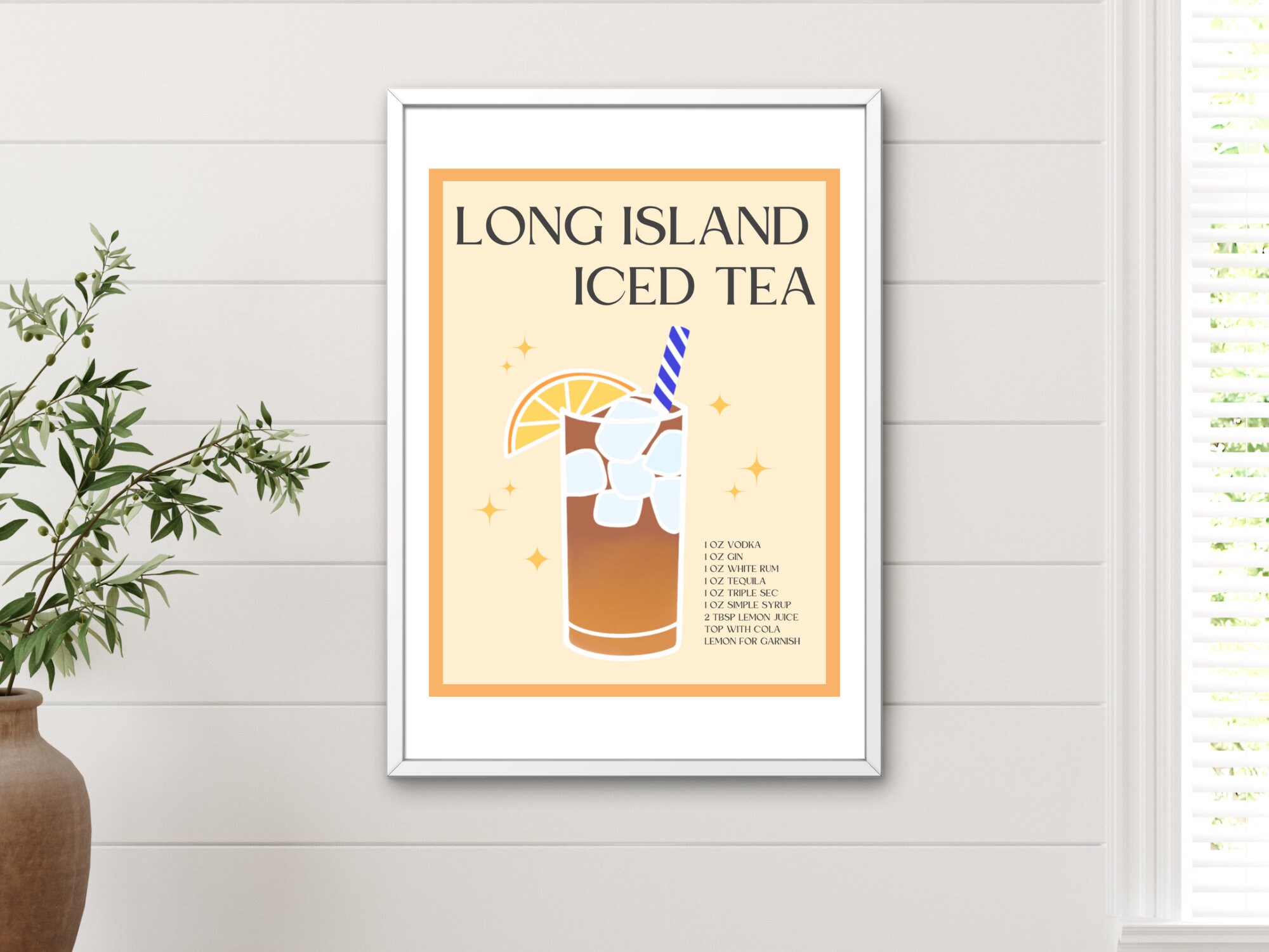 Long Island Iced Tea Print, Bar Cart Decor, Cocktail Recipe Art Print ...