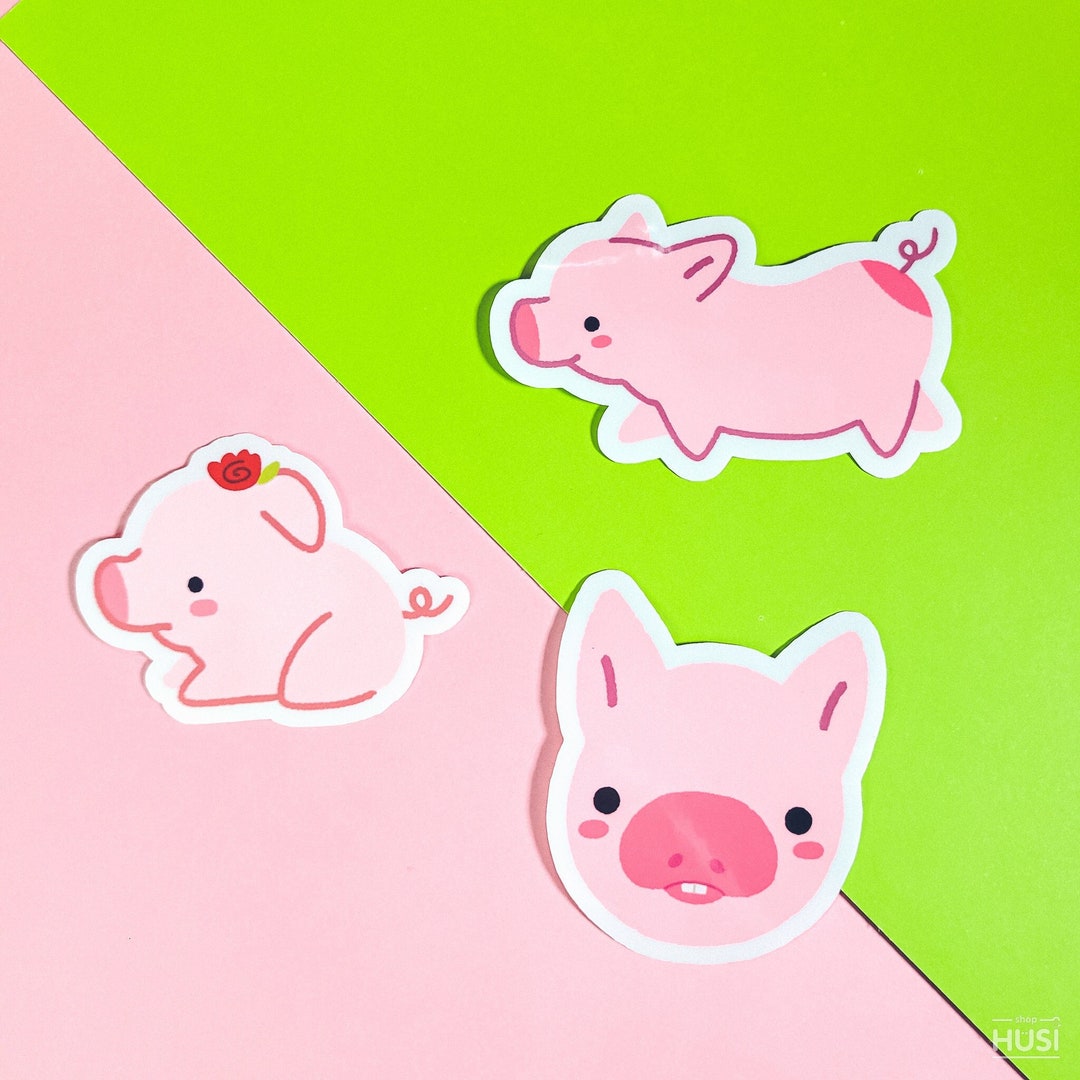 Piggies Stickers | Cute Water Resistant Vinyl Stickers - Piggy Piggies ...