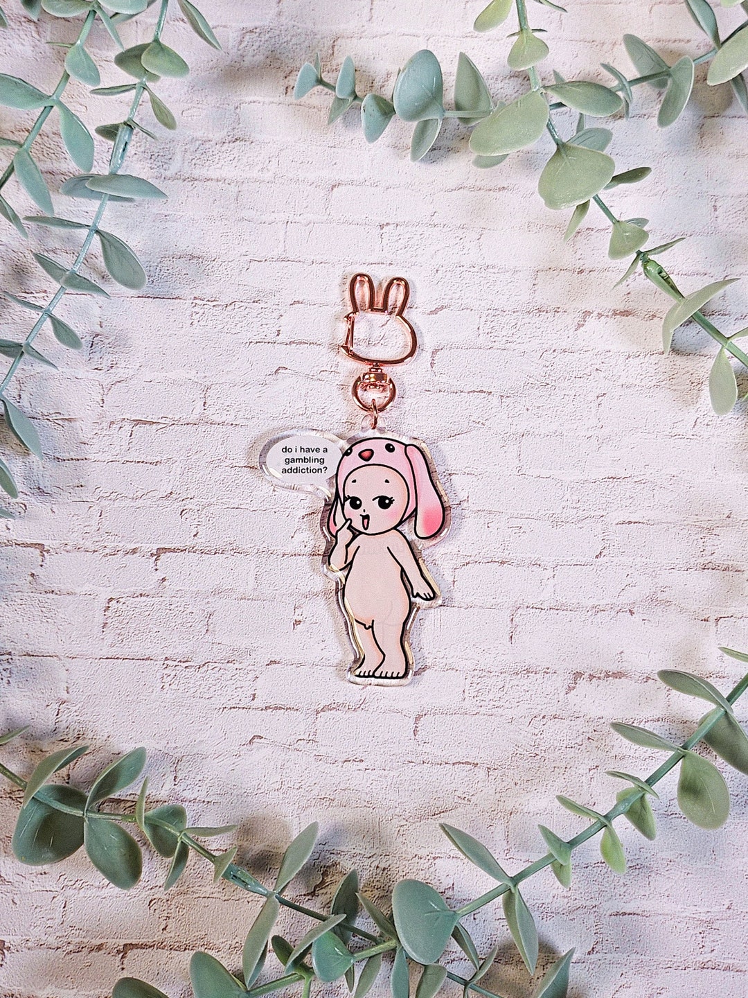 Sonny Angel Keychain | Gambling Addiction Lop Ear Rabbit Bunny Baby ...