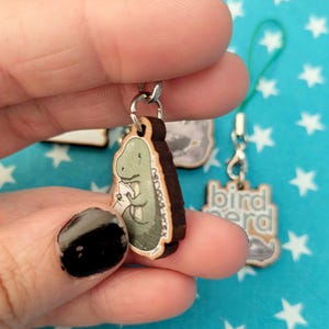 Wooden Phone Charms - 5 Bird and Dinosaur Themed Designs - Etsy