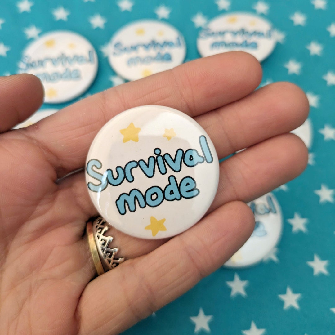 1.5 Inch Survival Mode Round Communication Button Badge, - Etsy