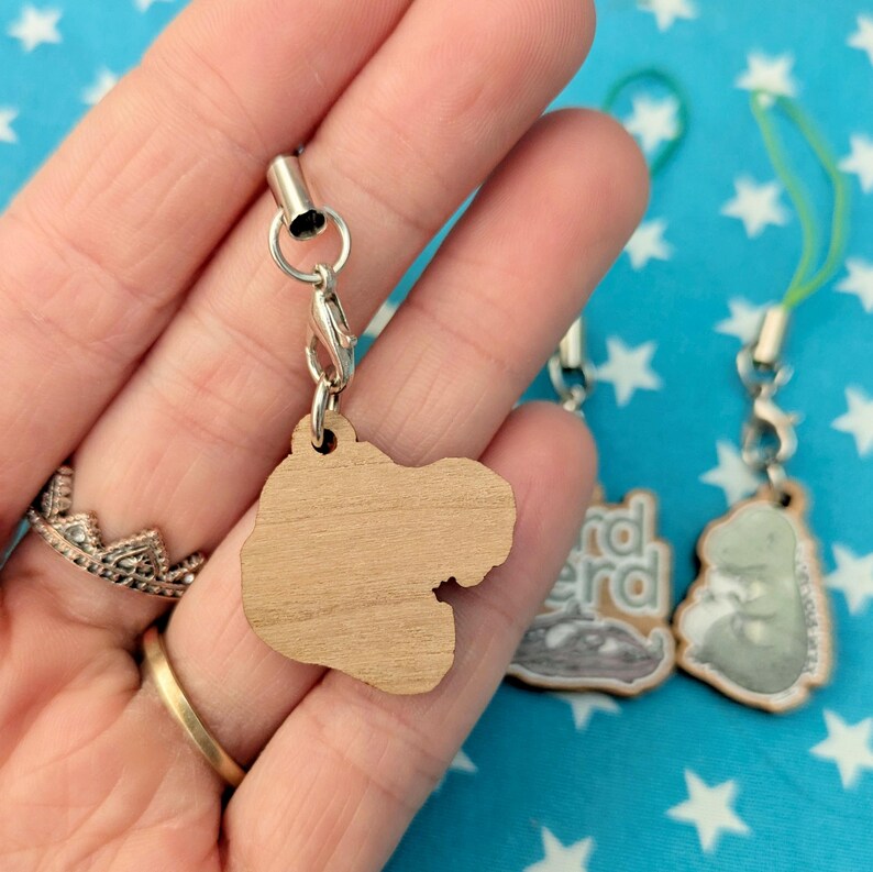 Wooden Phone Charms - 5 Bird and Dinosaur Themed Designs - Etsy