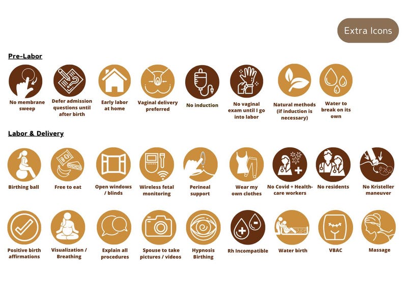 Visual Birth Plan Print Out, Canva Editable, Digital Template ...