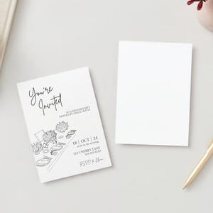Classy Minimal Dinner Party Invitation, Canva Editable, Digital Event ...