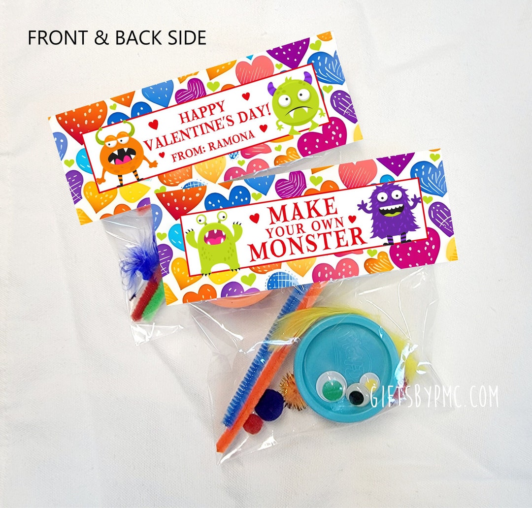 Printed/shipped Personalized Valentine's Make Your Own Monster Kit ...