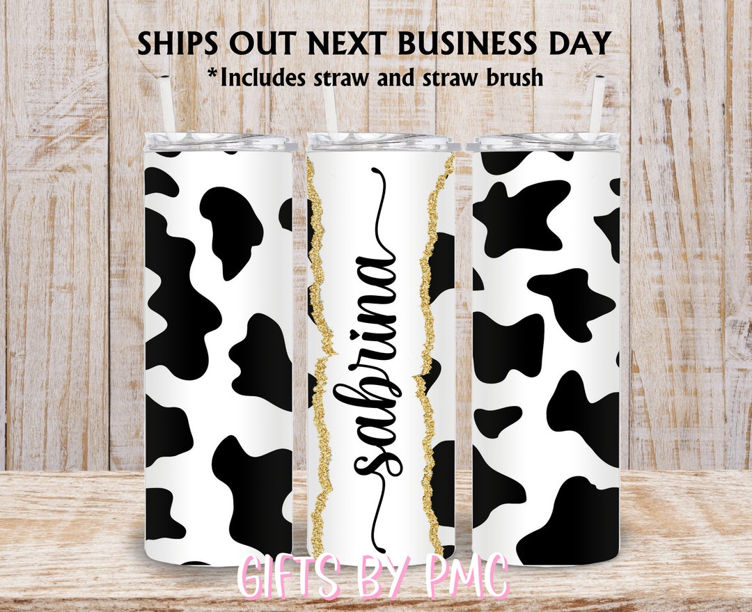 Personalized Cow Print 20oz Tumbler, Christmas Gift, Birthday Gift ...