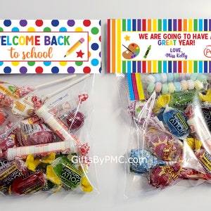 Printed/shipped Personalized Back to School Treat Bag, Welcome Back to ...