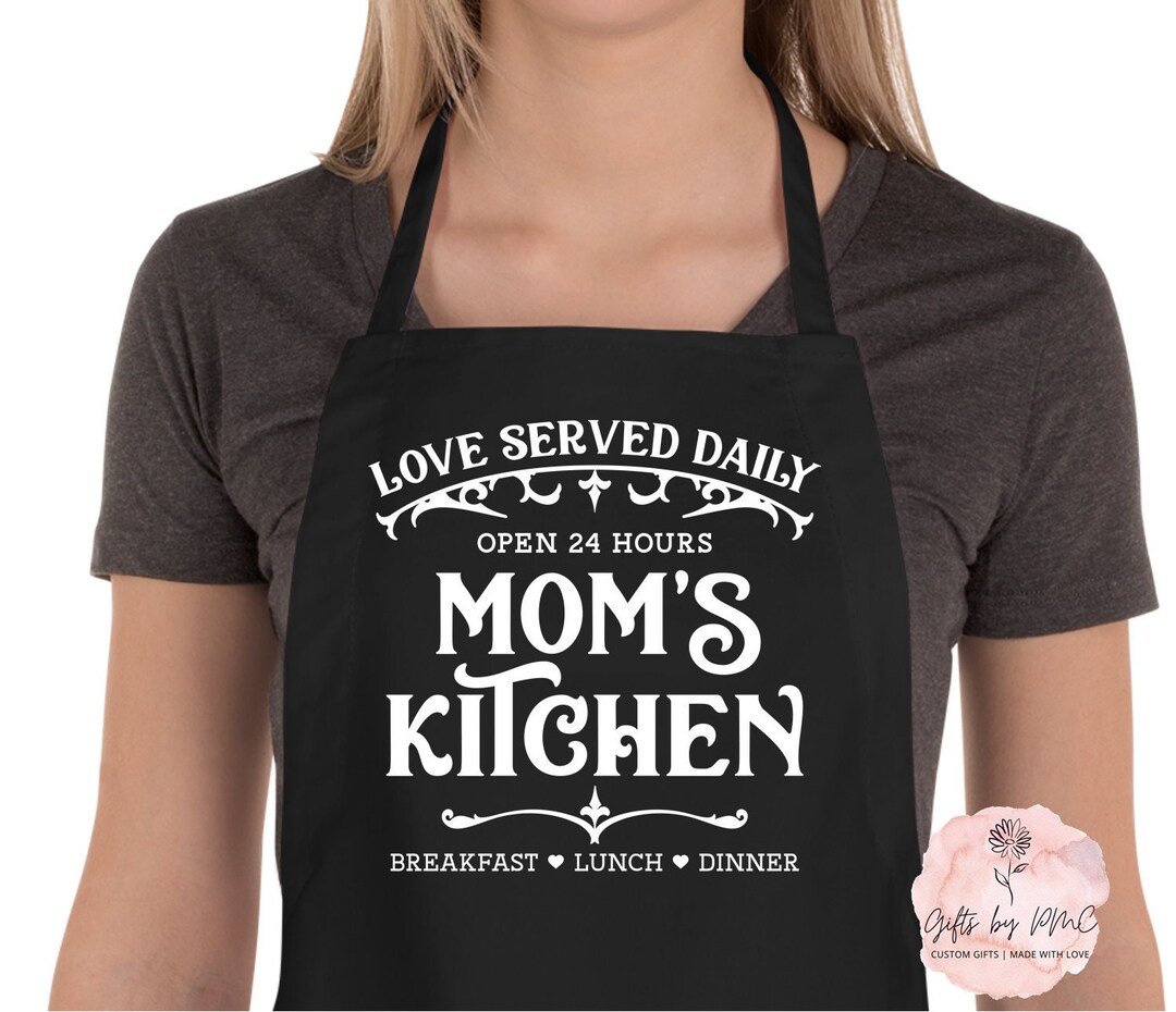 Mom's Kitchen Apron, Apron for Women, Ladies Apron, Kitchen Apron, Love ...