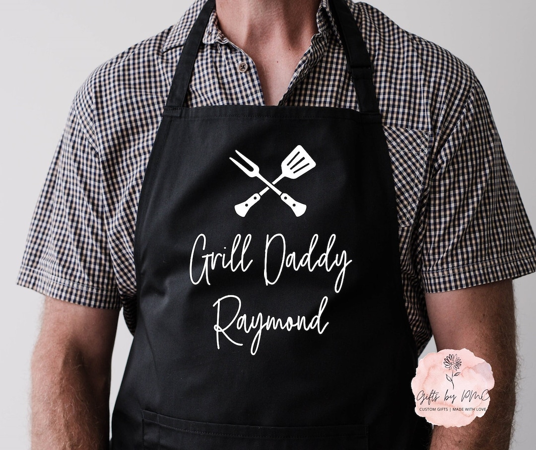 Personalized Grill Daddy Apron Grill Master Custom Cooking Baking Apron ...