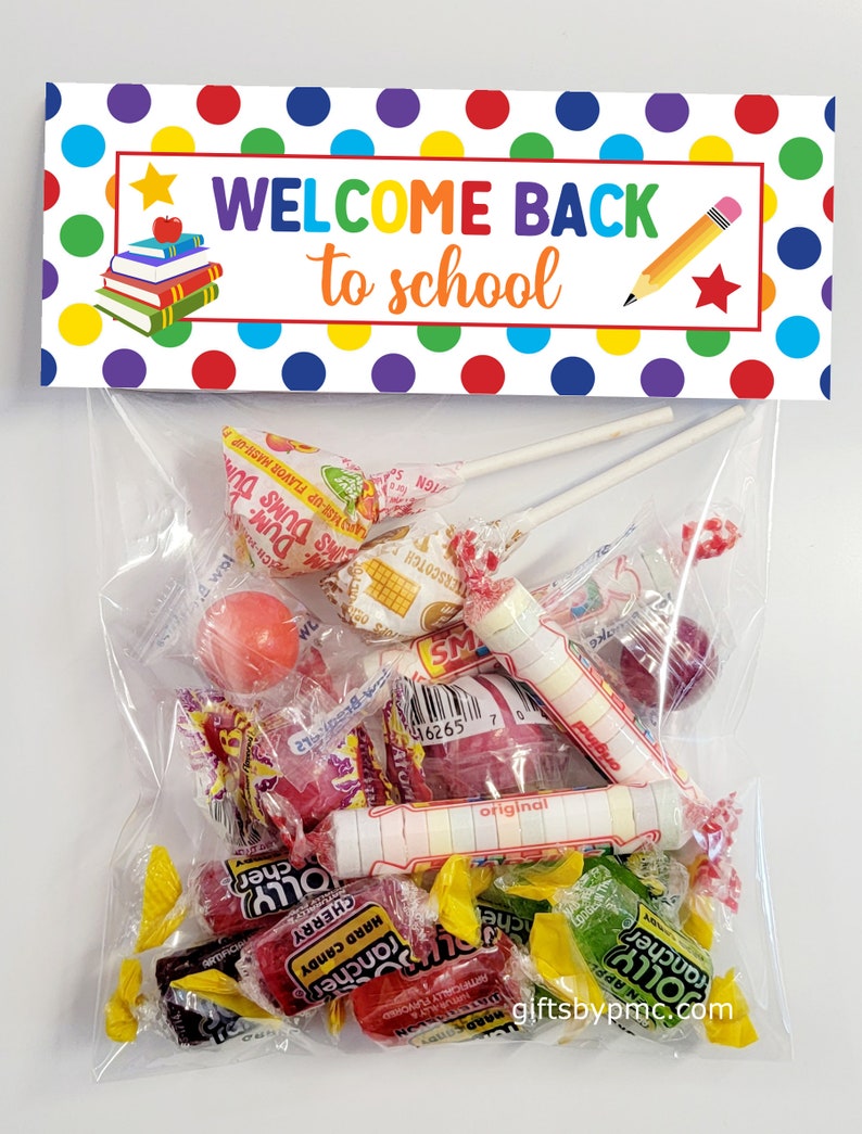 Printed/shipped Personalized Back to School Treat Bag, Welcome Back to ...