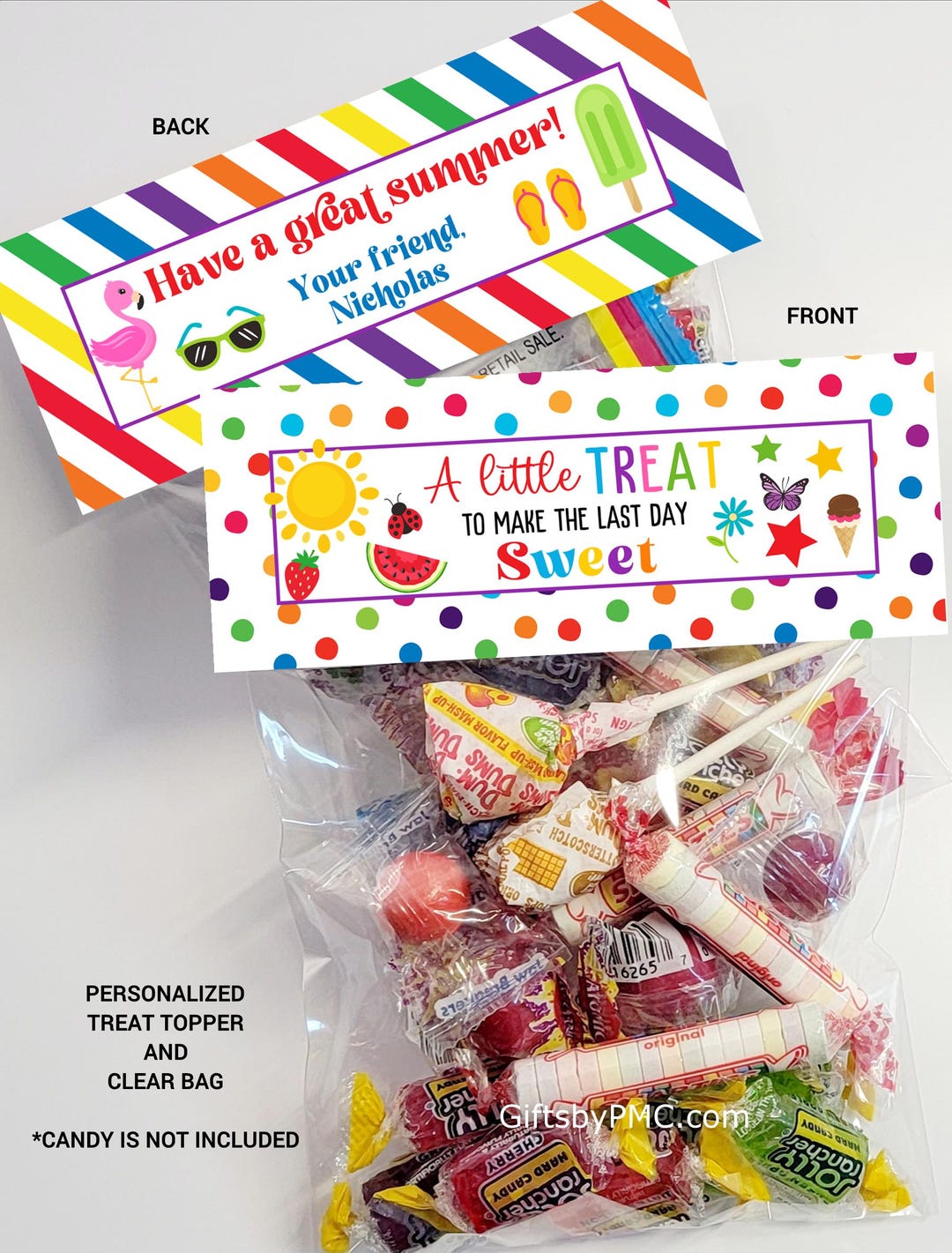 Printed/shipped Personalized Last Day of School Treat Bag, Have a Great ...