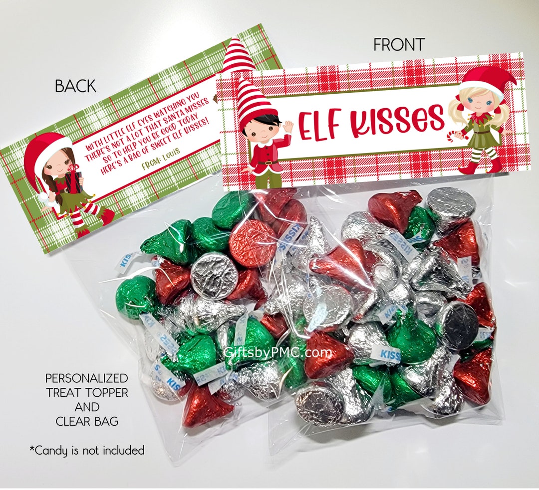 Printed/shipped Personalized Christmas Treat Bag, Elf Holiday Treat Bag ...
