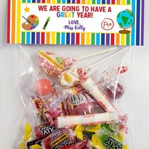 Printed/shipped Personalized Back to School Treat Bag, Welcome Back to ...