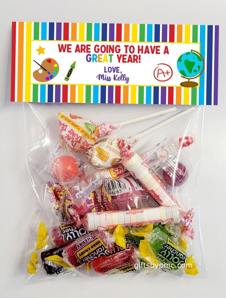 Printed/shipped Personalized Back to School Treat Bag, Welcome Back to ...
