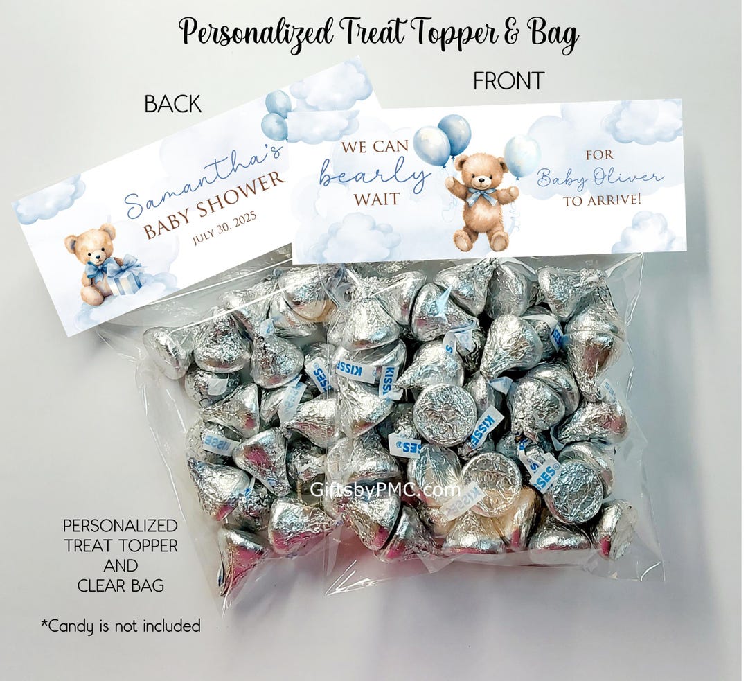Printed Treat Bag Topper, Baby Shower Favor Bag, Goody Bag Topper, We ...