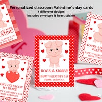 Pig Valentine Treat Holder Printable Cards, Candy Hugger, Girls Kids ...