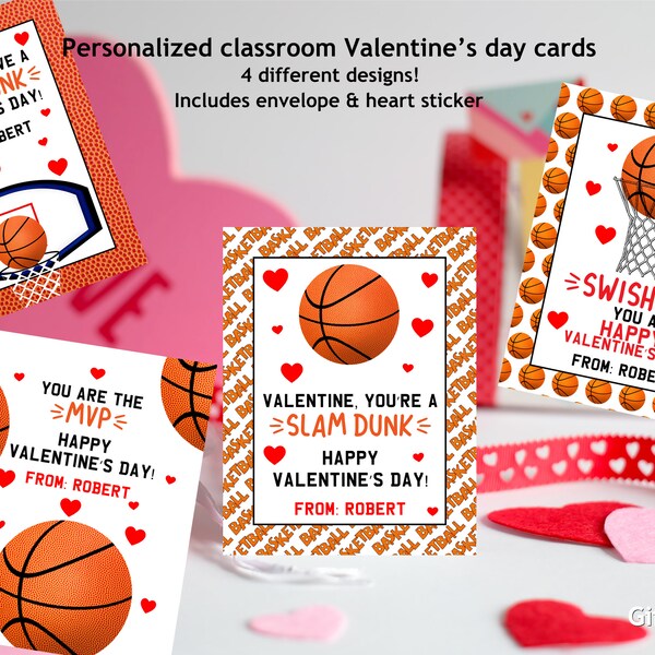 Basketball Valentine - Etsy