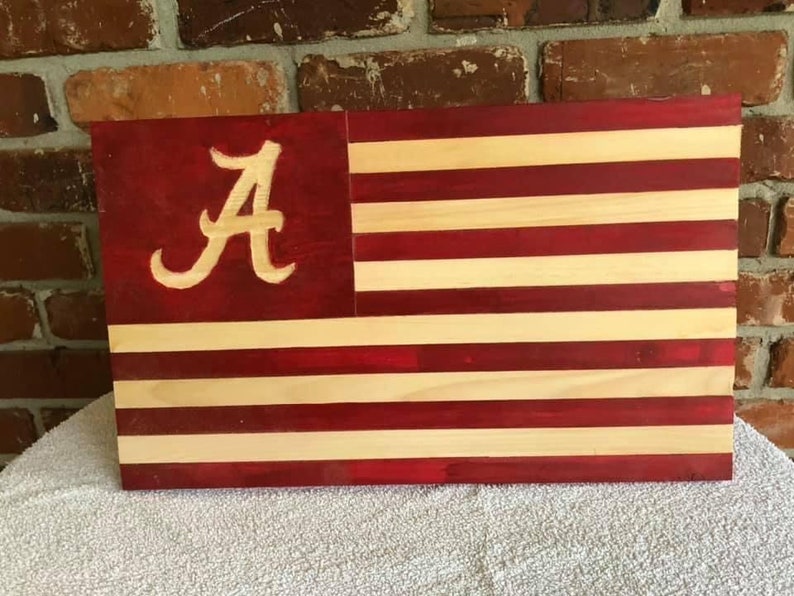 Wooden University of Alabama Flag - Etsy