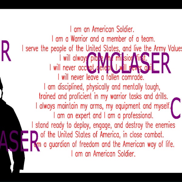 Army Nco Creed Svg - Etsy