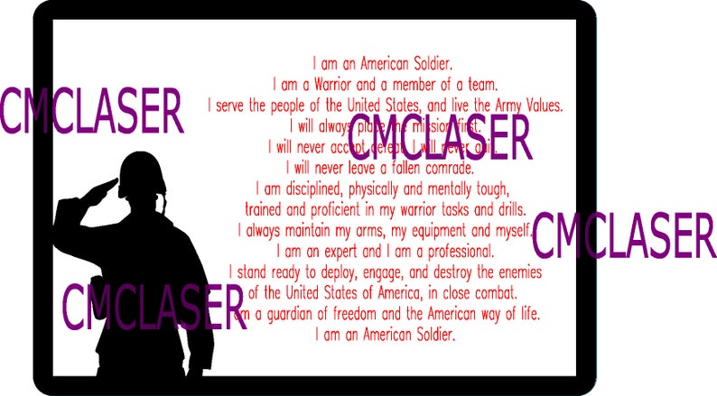 Army Creed 2 Layer SVG - Etsy