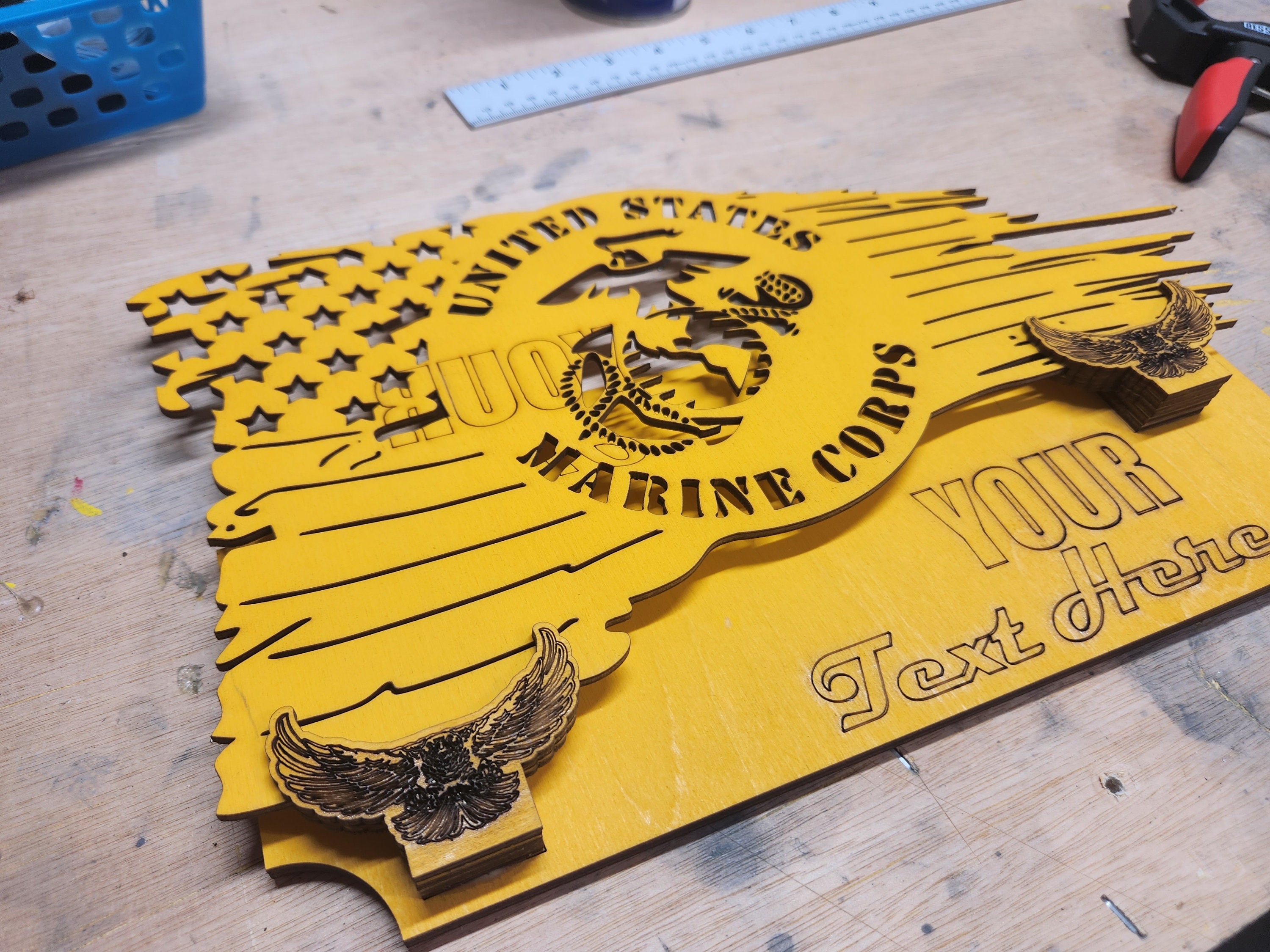 Tattered Air Force Flag and Holder Laser File - Etsy