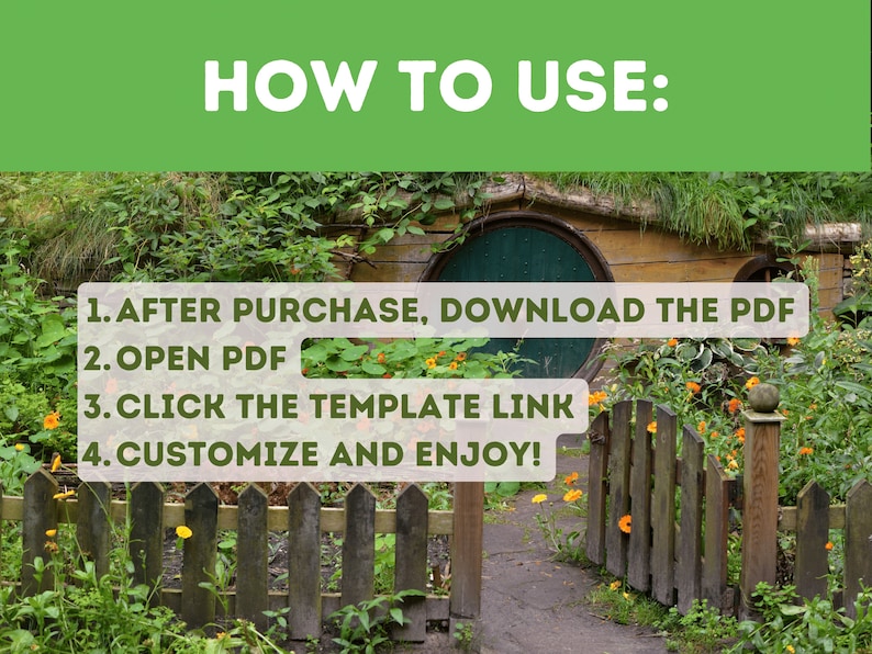 Hobbit Birthday Sign Invitation Canva Template | LOTR Birthday ...