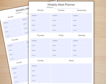 Minimalist Meal Planner, Meal Planner, Printable Meal Planner ,digital ...