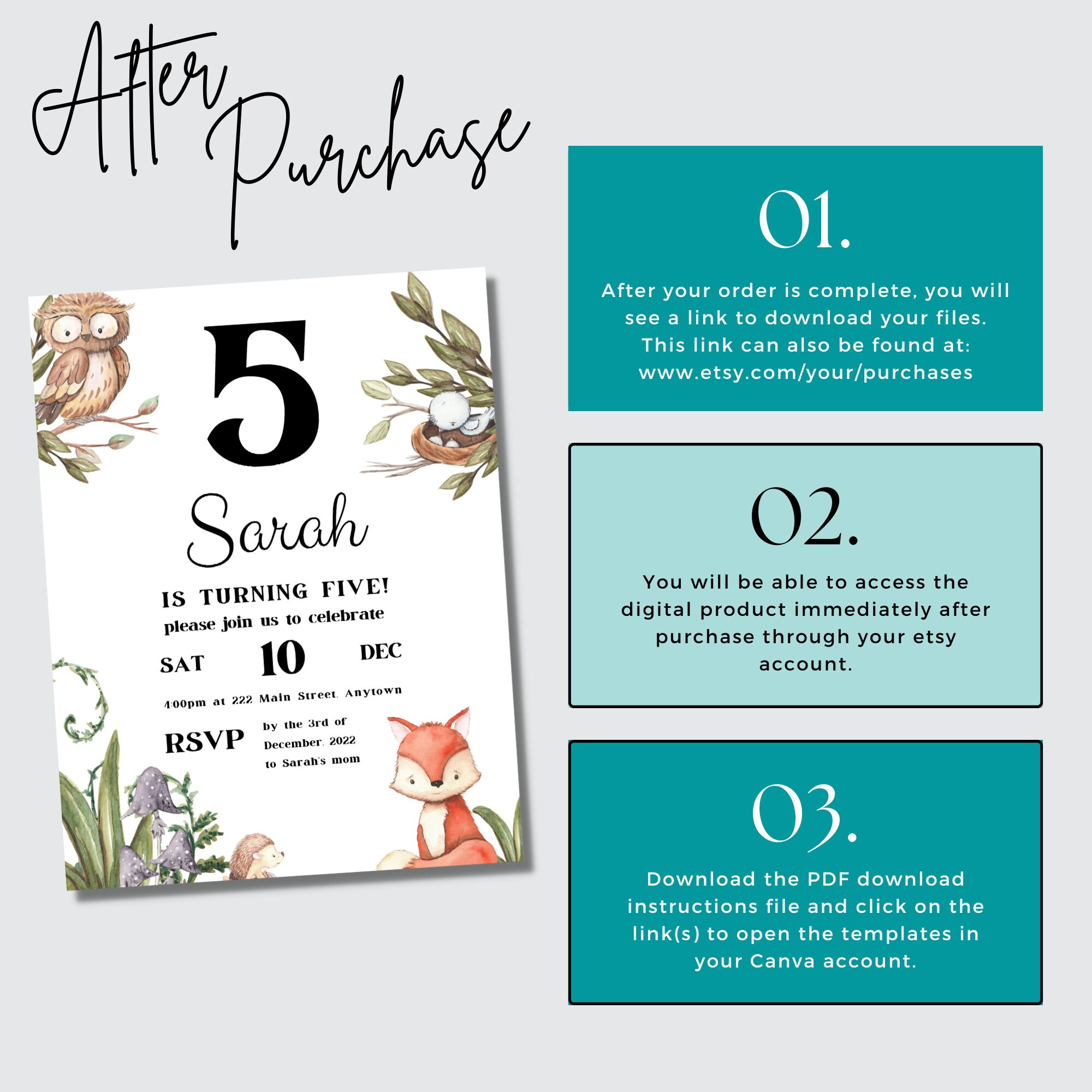 EDITABLE Woodland Friends Chocolate Bar Label, Candy Bar Label ...